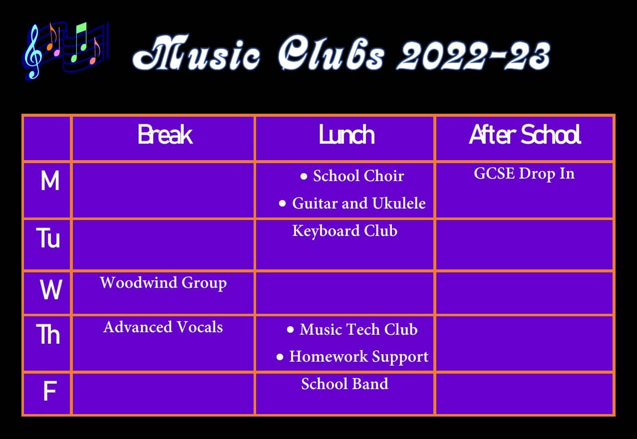 Clubs - Manningtree High School